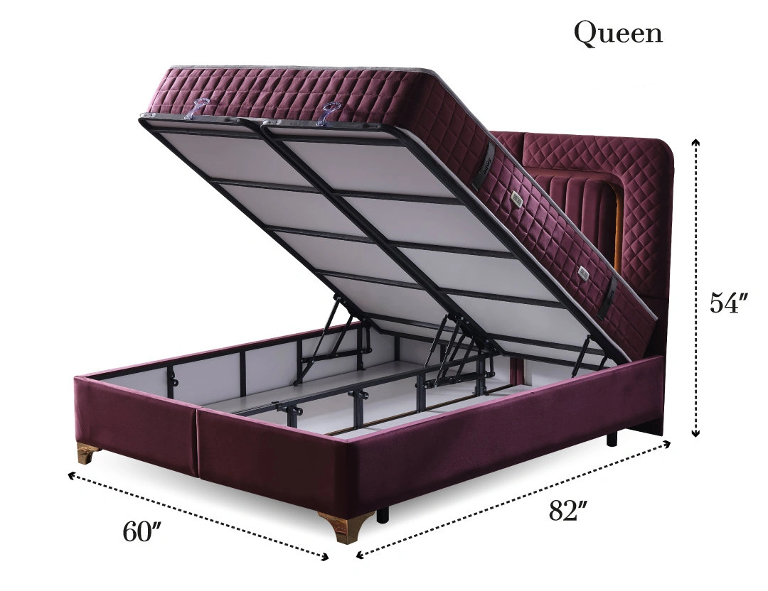 Empire Furniture Ares Upholstered Panel Storage Bed