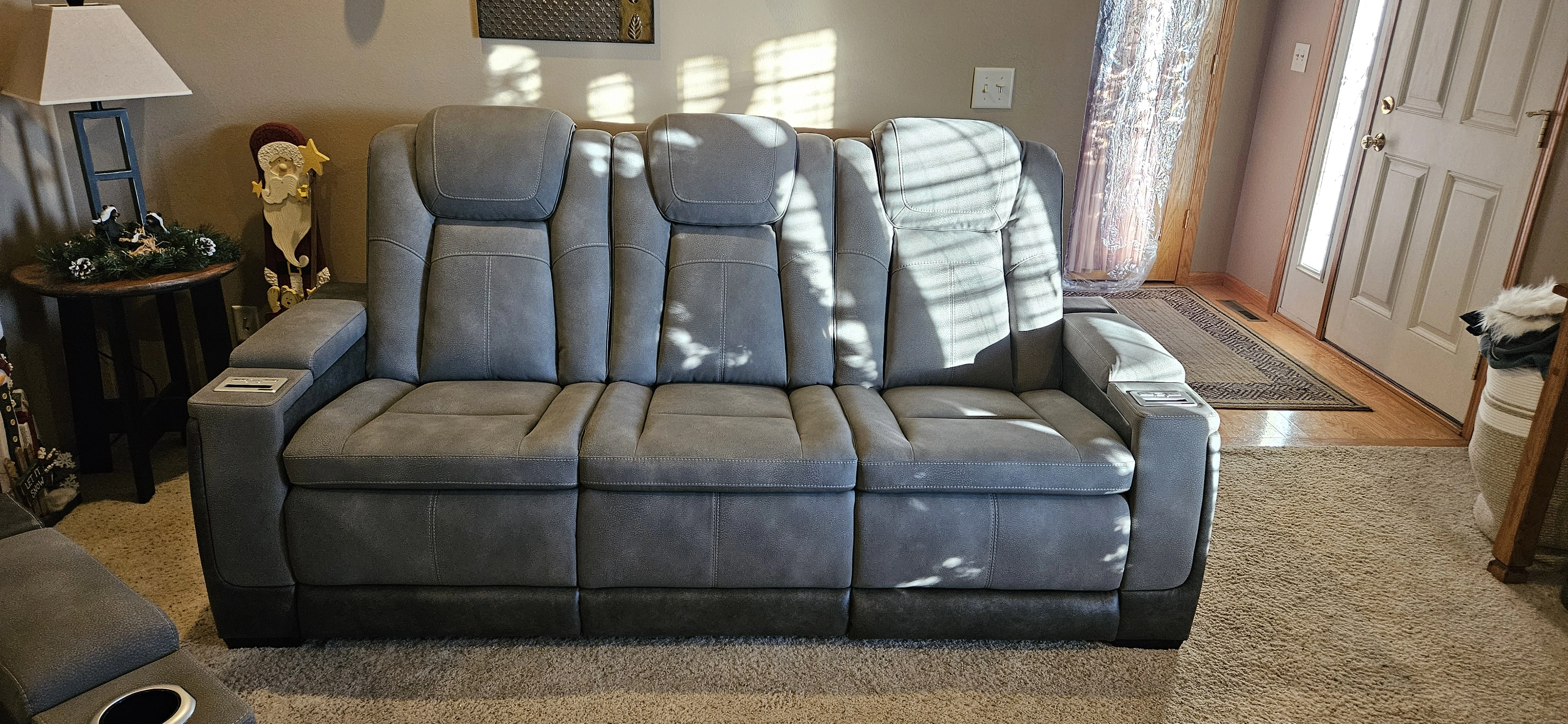 Ashley Next-Gen Durapella Polyester/PU Reclining Chair, 2-Tone Slate